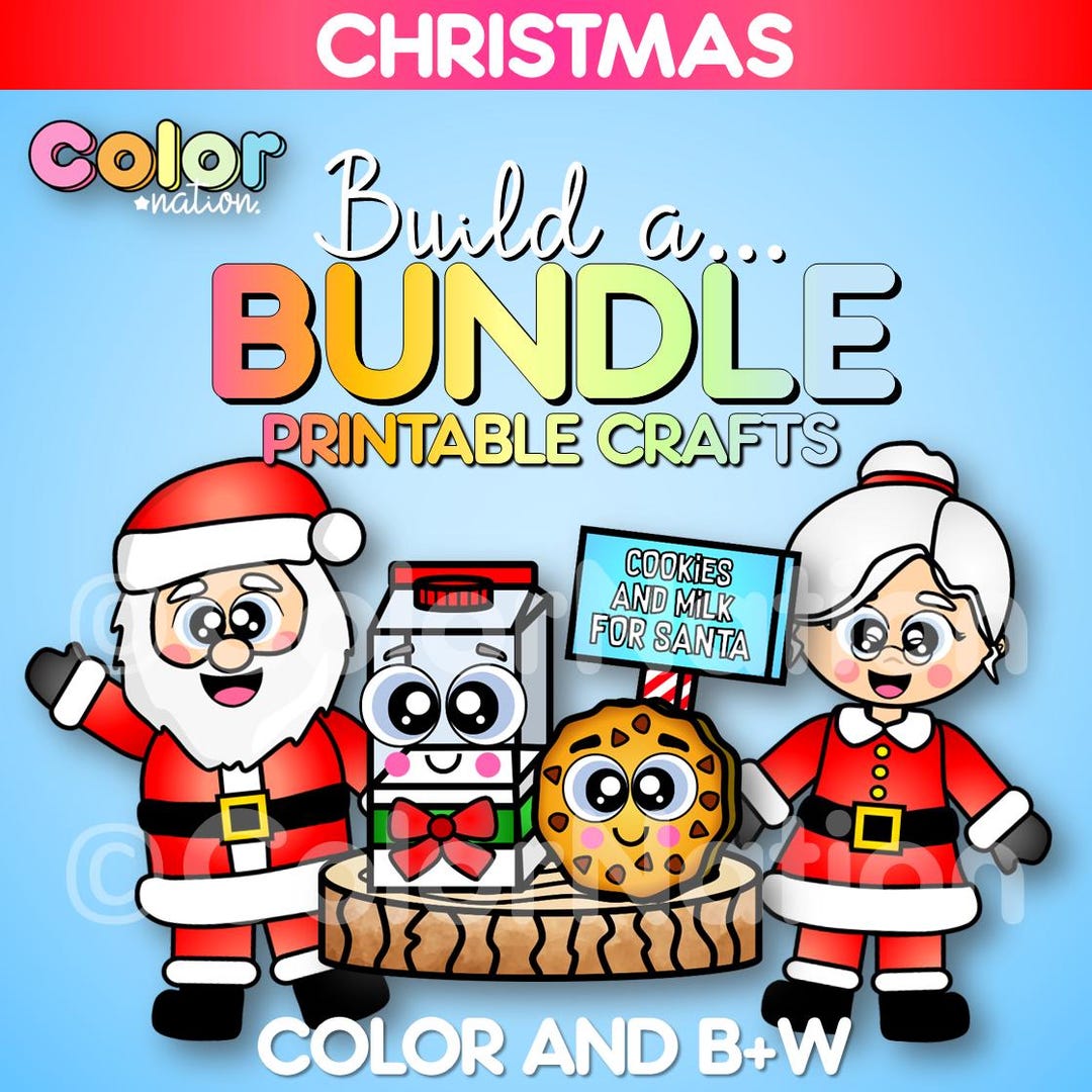Santa Christmas Crafts Bundle, Winter Holiday Activities (digital ...