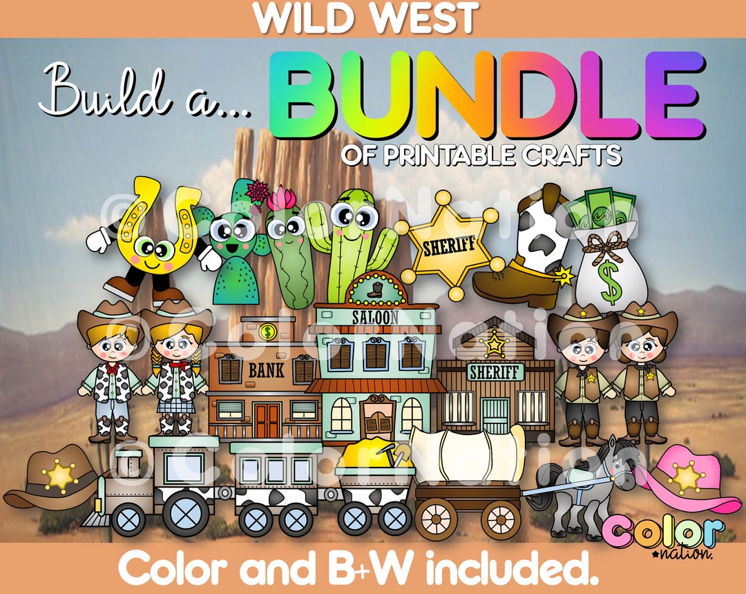 Wild West Crafts BUNDLE | Western Activities | Cowboy | Sheriff ...