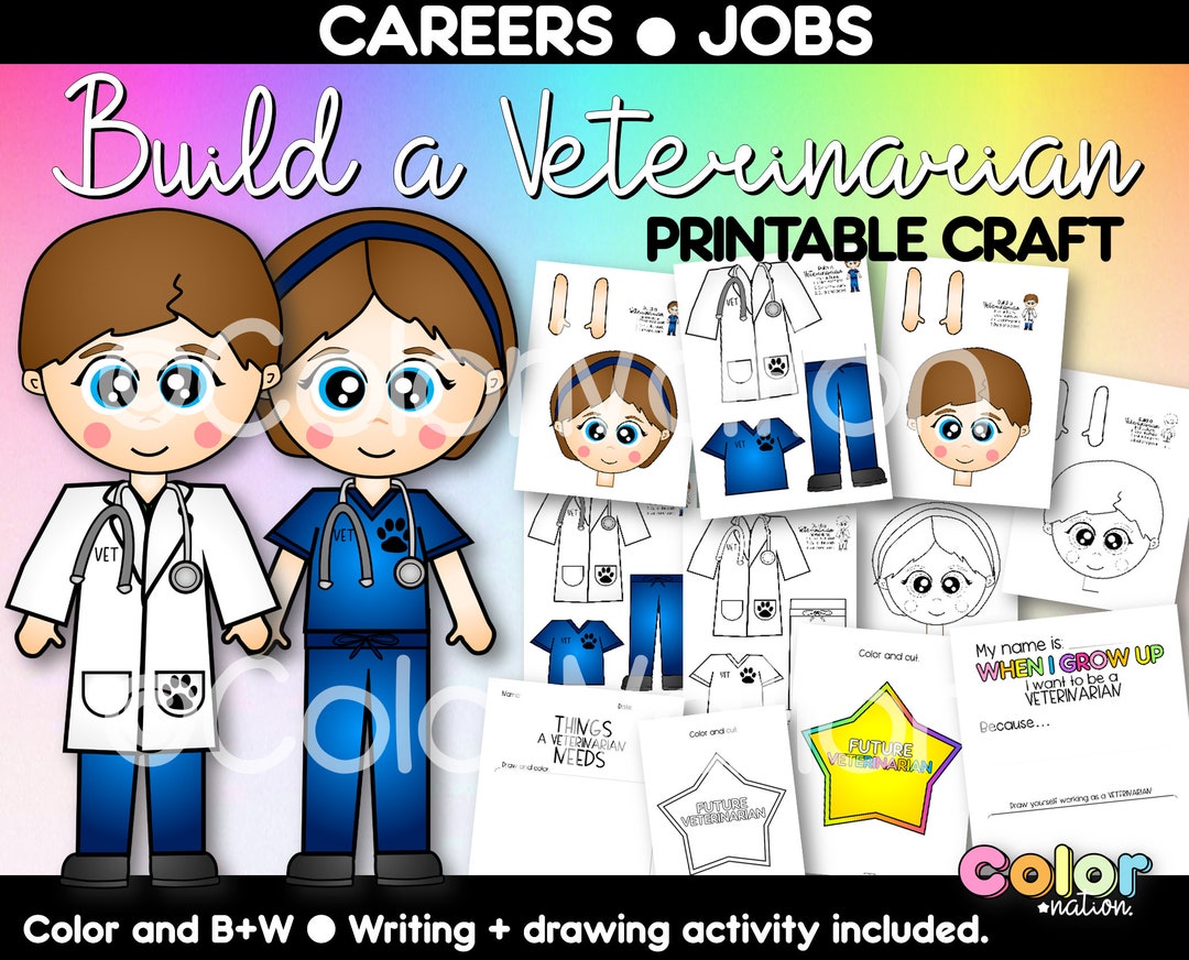 Build a Veterinarian Craft - Career Day Activities - Community Helpers ...