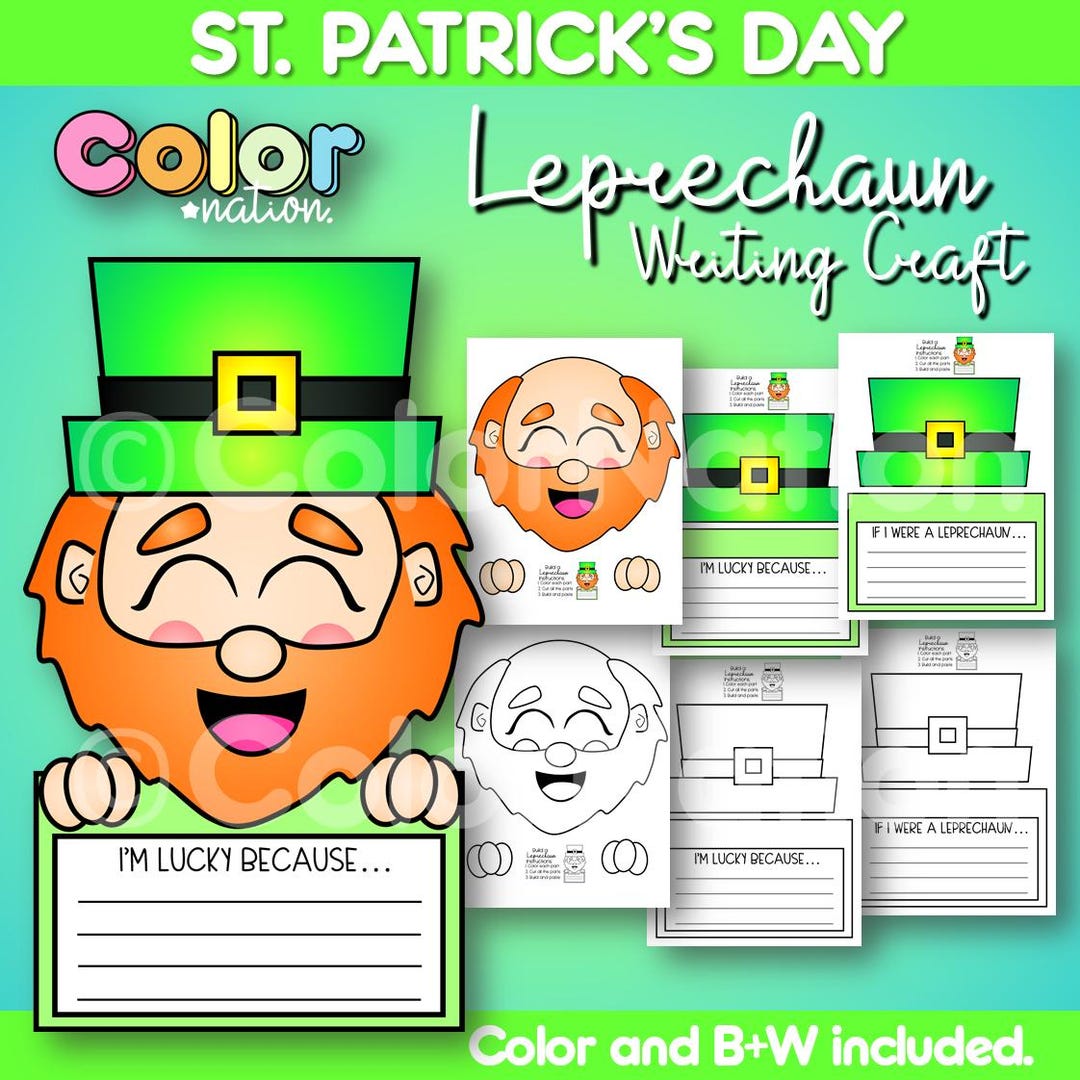 St. Patrick's Day Craft | Leprechaun Writing Activitiy Craft Bulletin ...