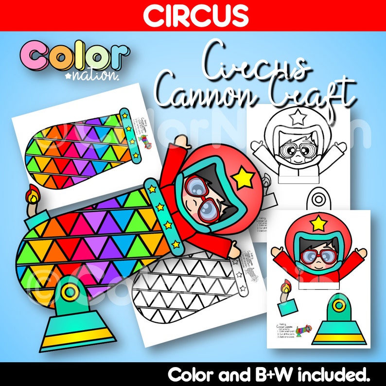 Circus Cannon Craft | Bulletin Board Circus Carnival Theme Kindergarten ...