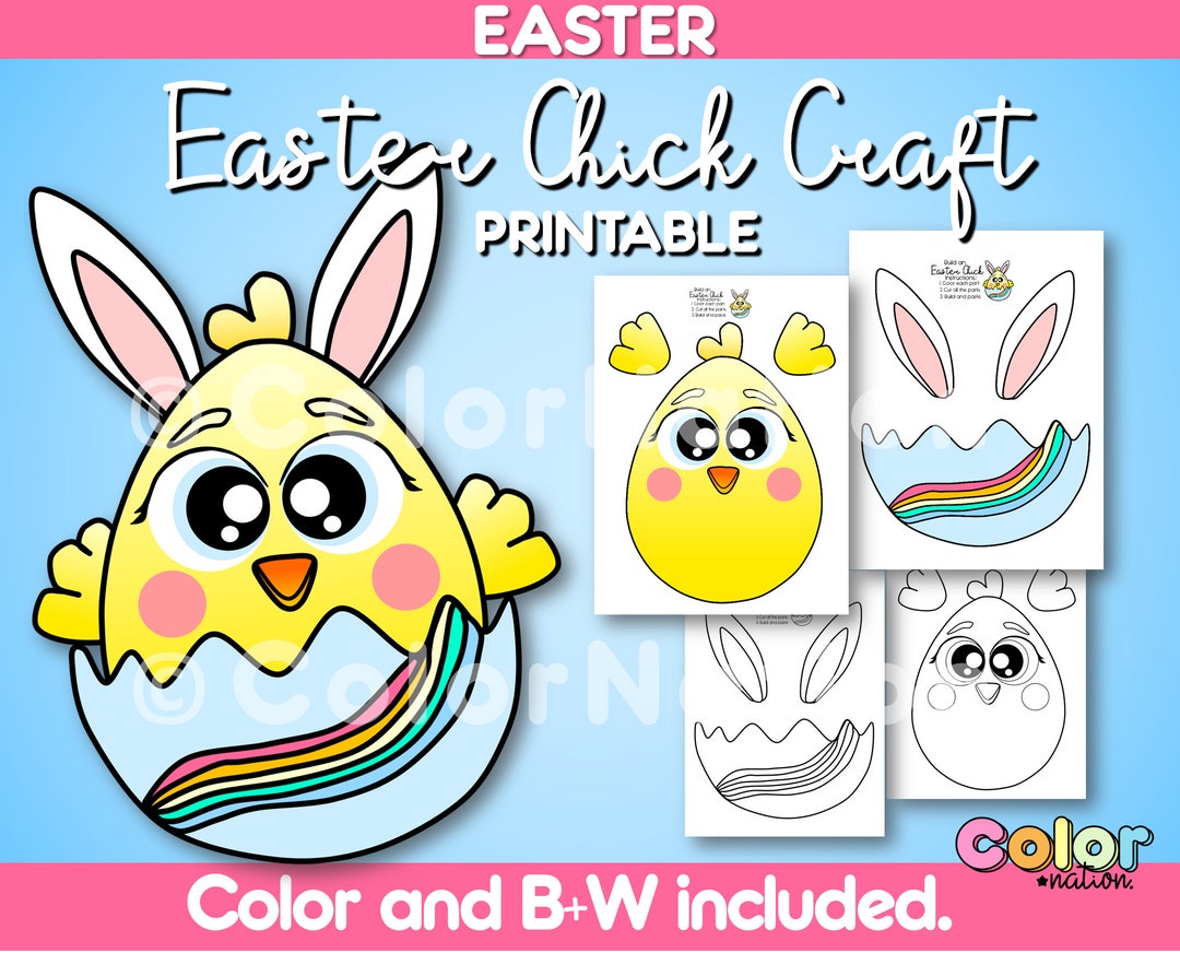 Easter Chick Egg Craft | Spring Bulletin Board | Easter Bunny Printable ...