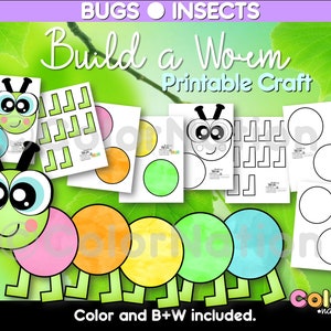Build a Worm Craft - Bugs and Insects Activities - Spring Crafts - Etsy