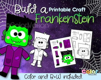Build a Mummy Craft, Halloween Printable Craft for Kids, Halloween ...