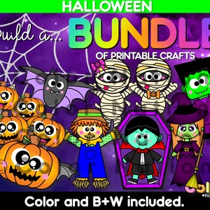 Halloween BUNDLE of Printable Crafts, October, Spooky Crafts, Trick Ot ...