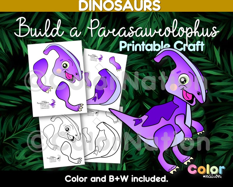 Build a Parasaurolophus Craft - Dinosaur Craft - Prehistoric Activities ...