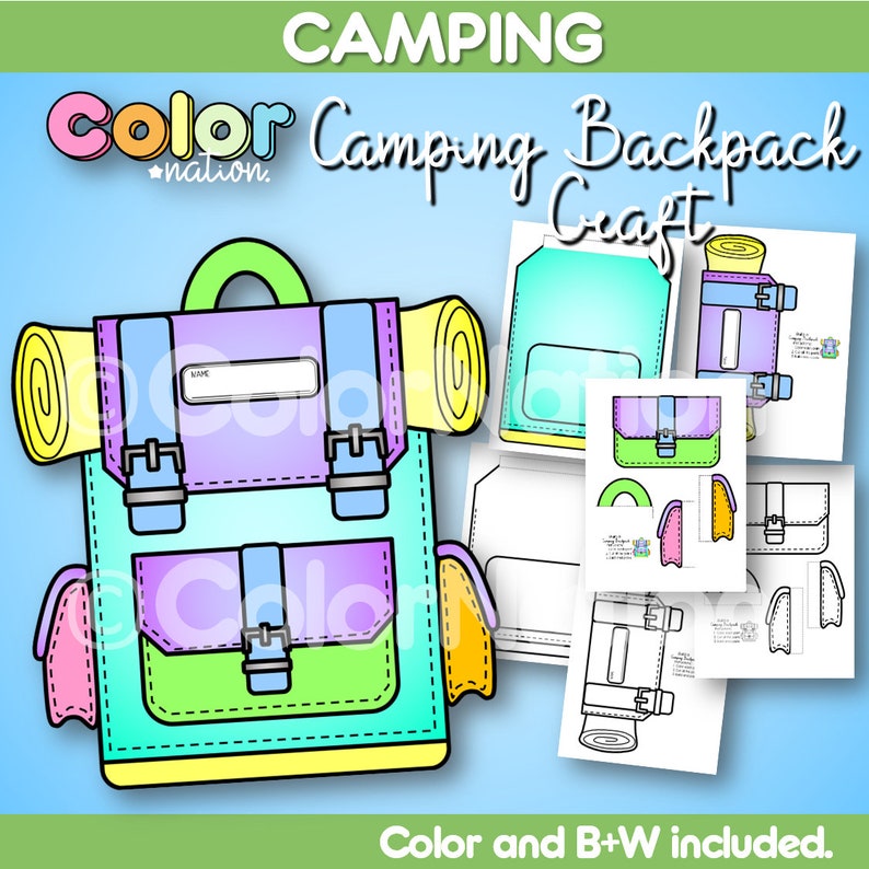 Camping Backpack Craft | Camping Day Theme Activities | Summer Bulletin ...