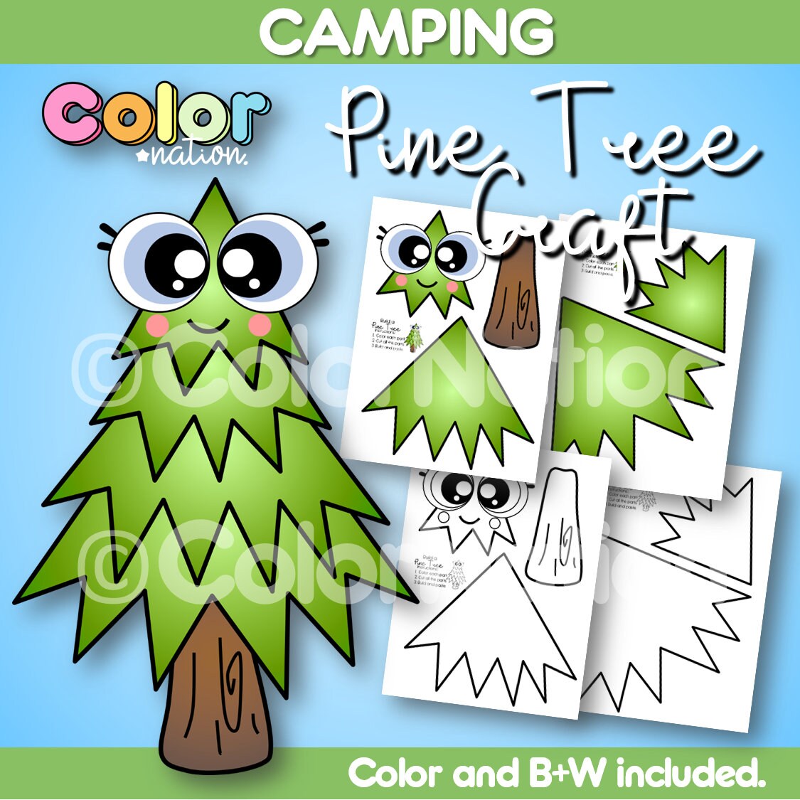 Pine Tree Forest Craft | Camping Day Theme Activities | Summer Bulletin ...