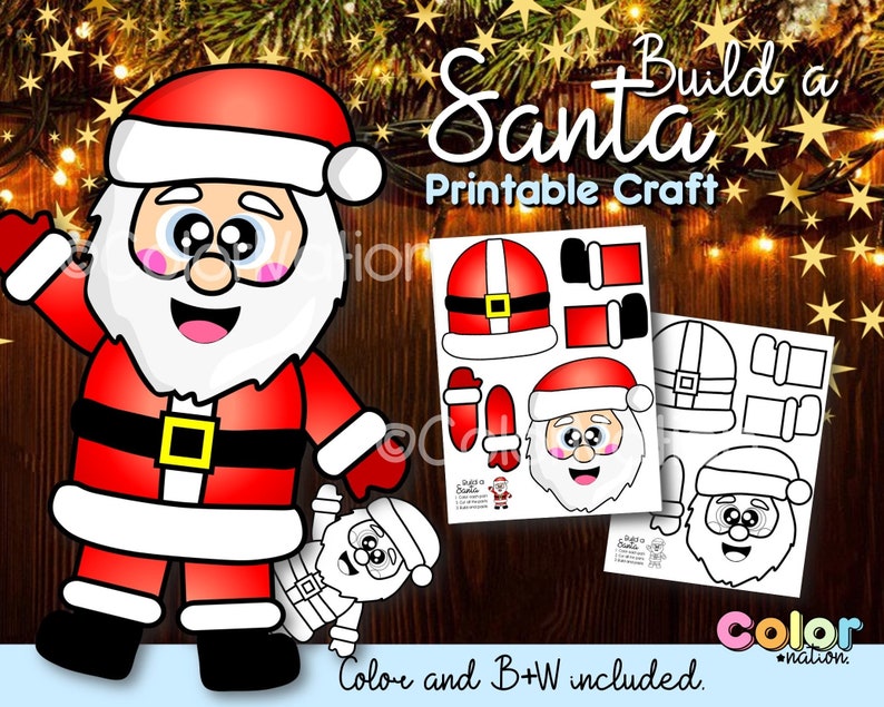 Build a Santa Claus Printable Craft Christmas Activity - Etsy