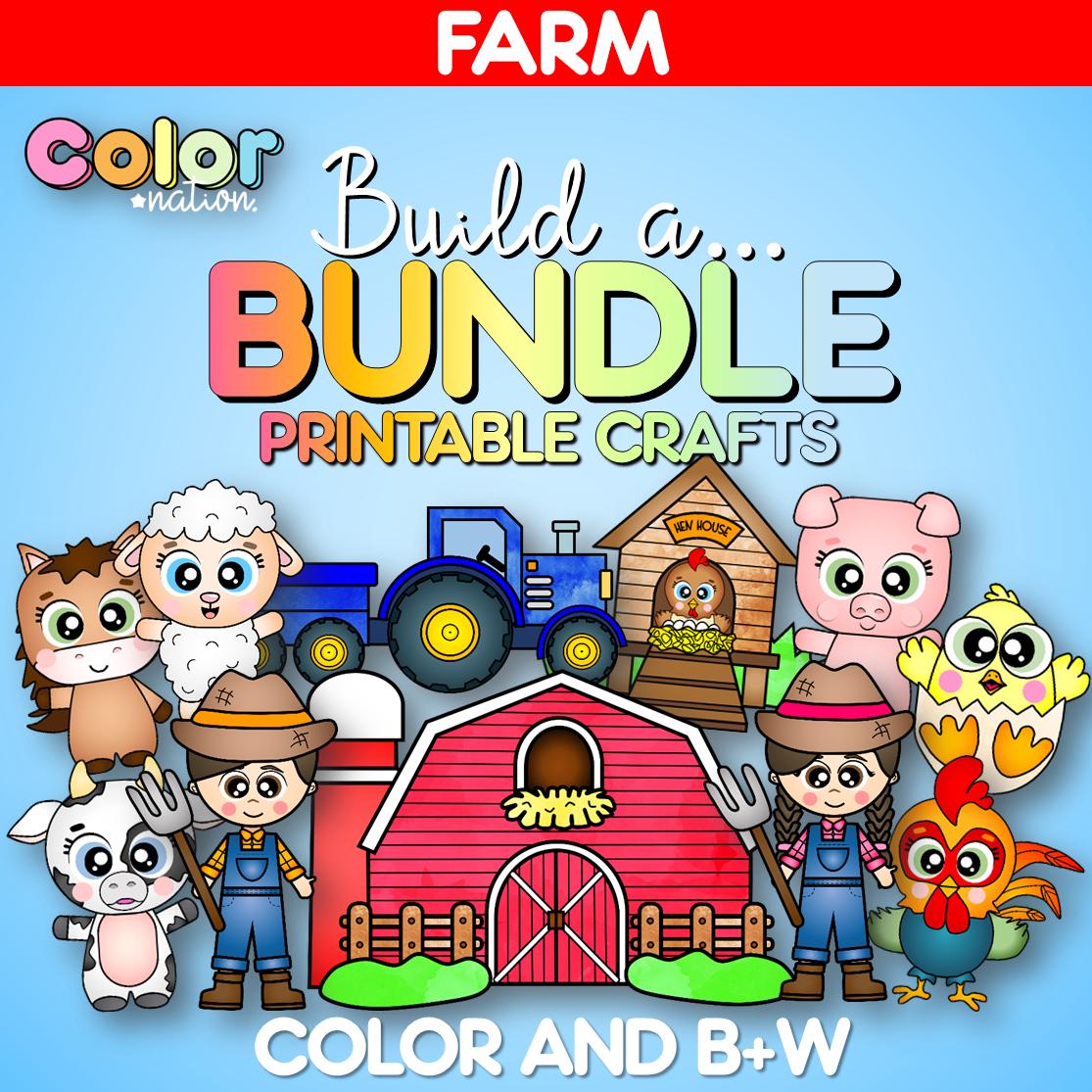 Farm Animals Crafts Bundle Bulletin Board Farm Theme Activities ...