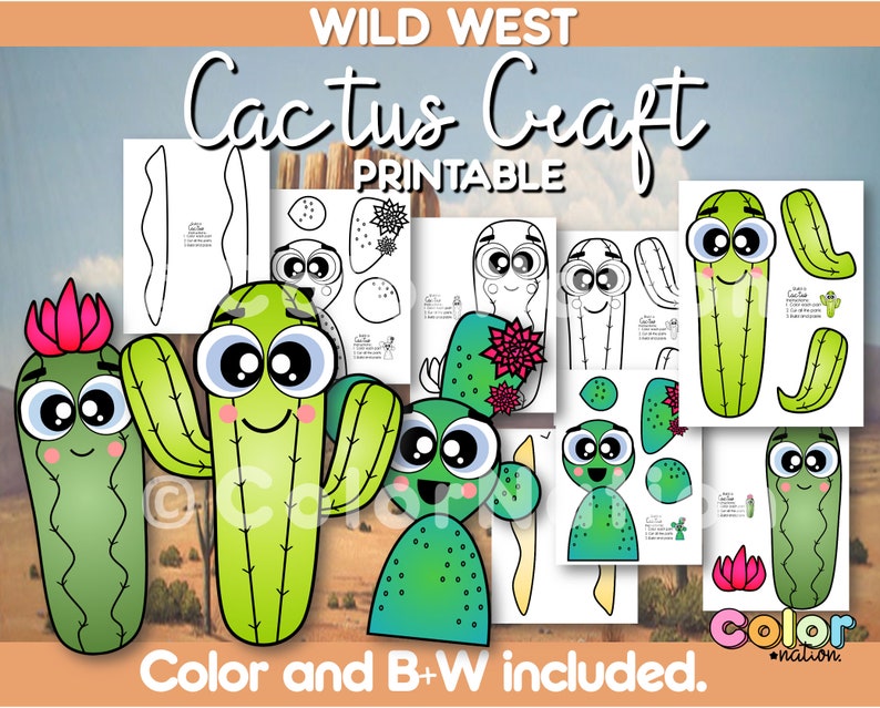 Cactus Craft | Wild West Activities | Western Craft | Desert Plants - Etsy