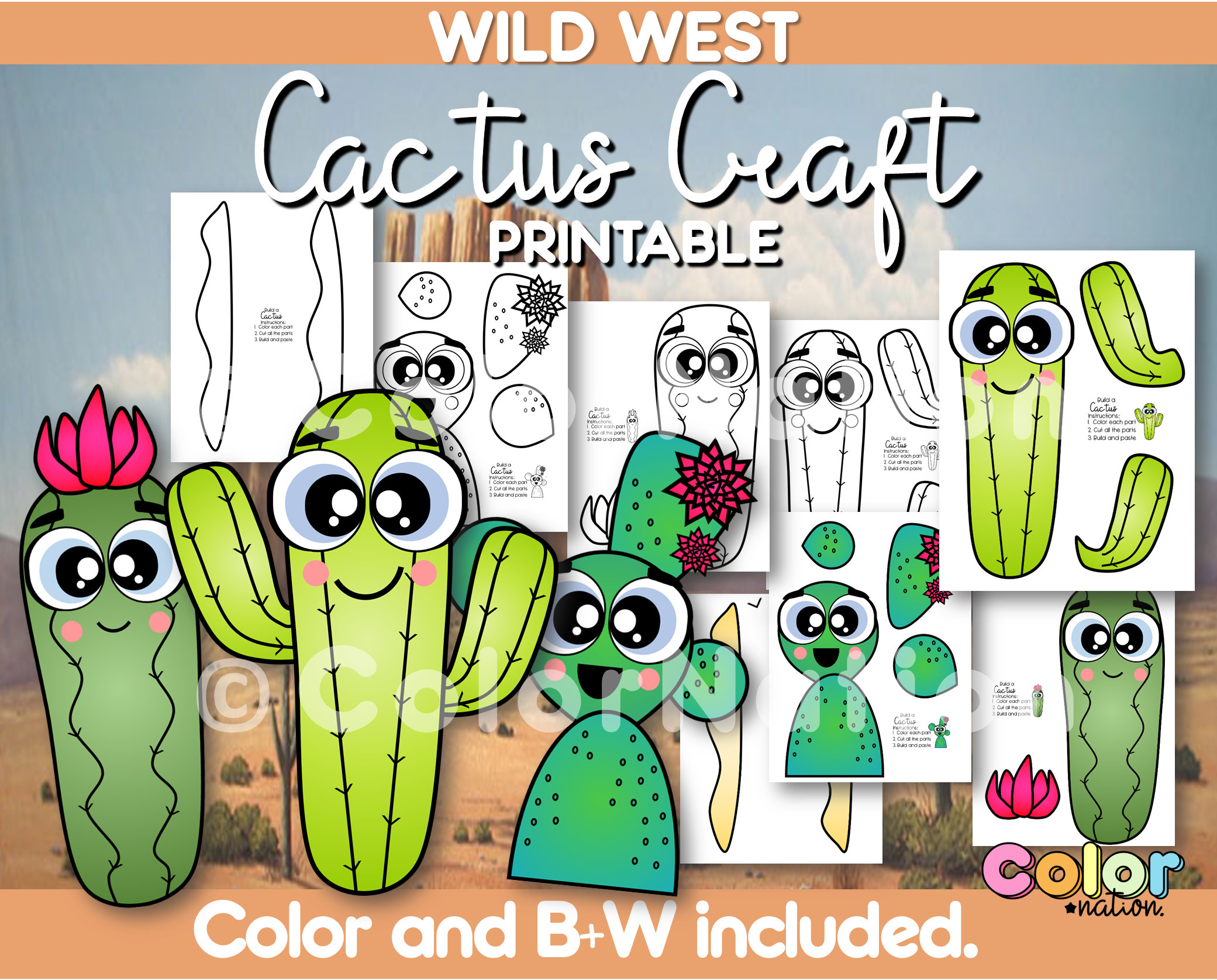 Cactus Craft | Wild West Activities | Western Craft | Desert Plants - Etsy