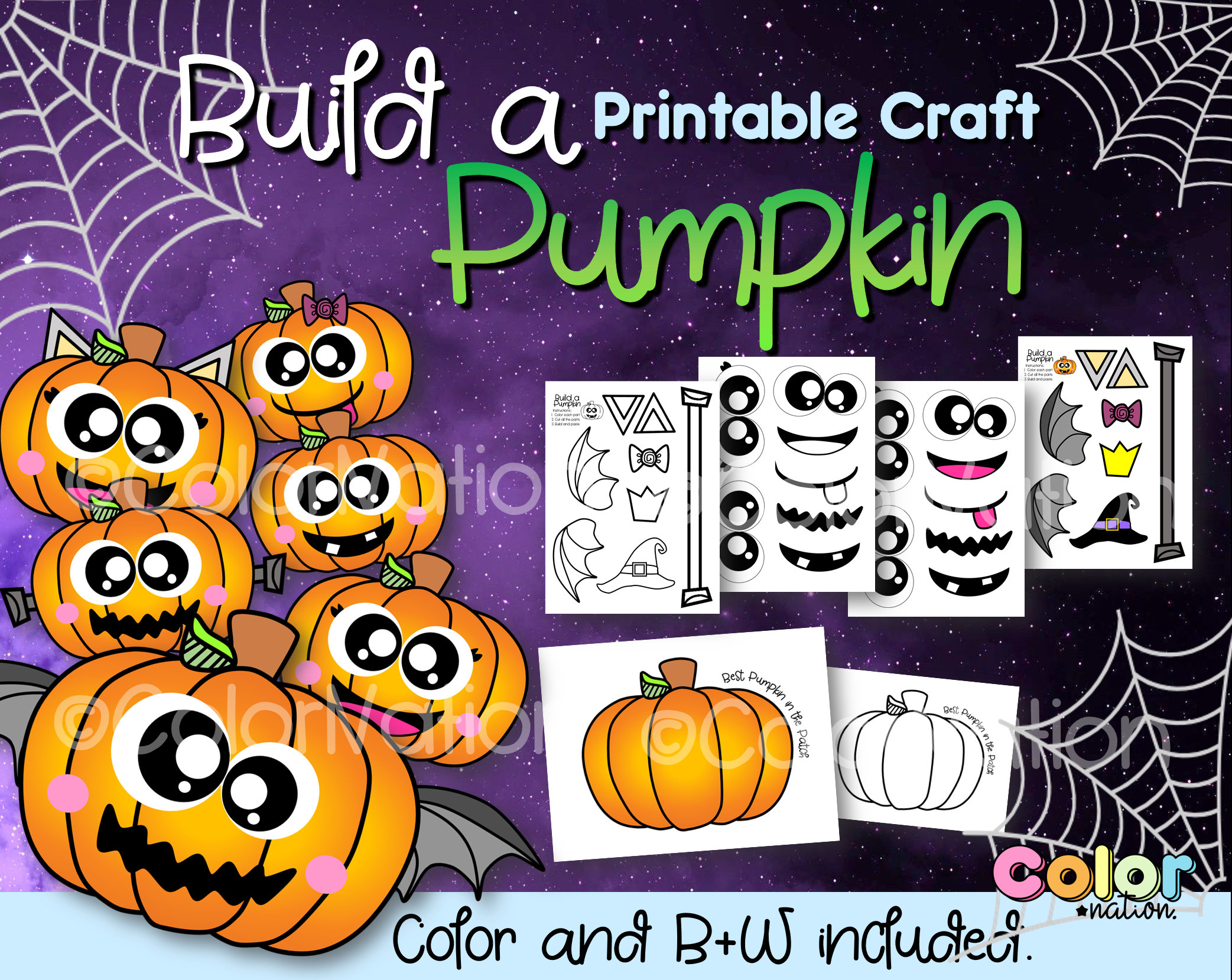 Halloween BUNDLE of Printable Crafts, October, Spooky Crafts, Trick Ot ...