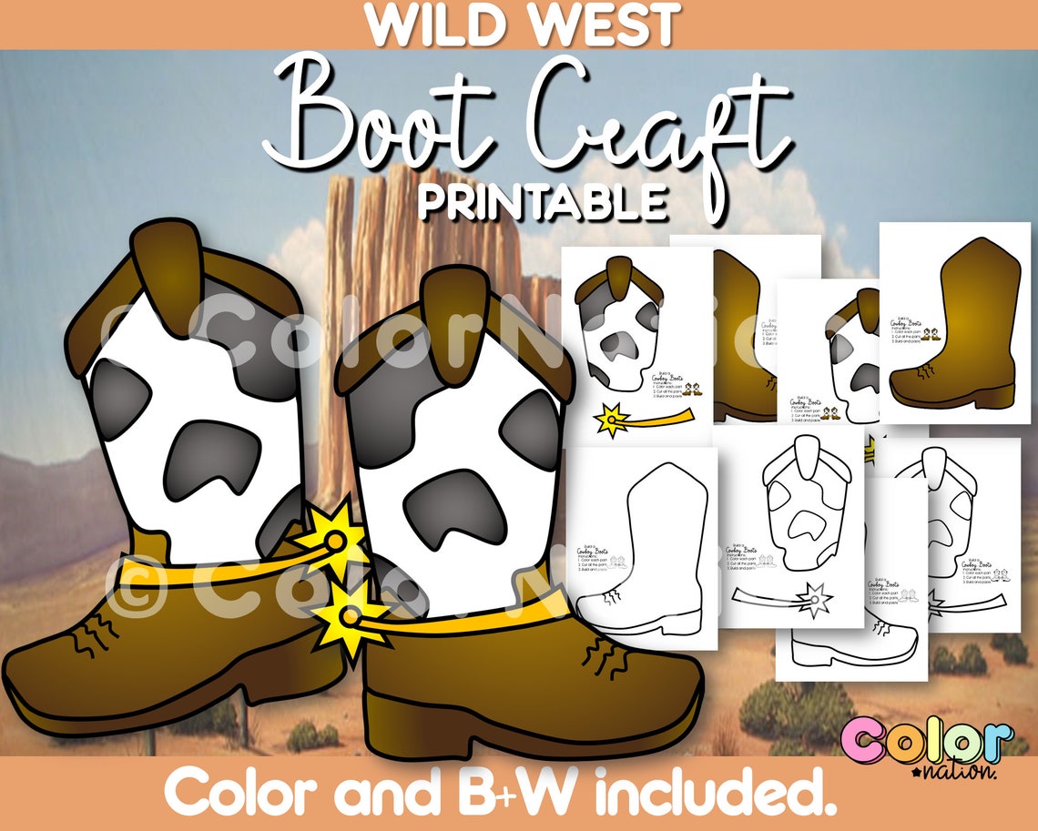 Cowboy Boots Craft | Wild West Activities | Western Craft - Etsy