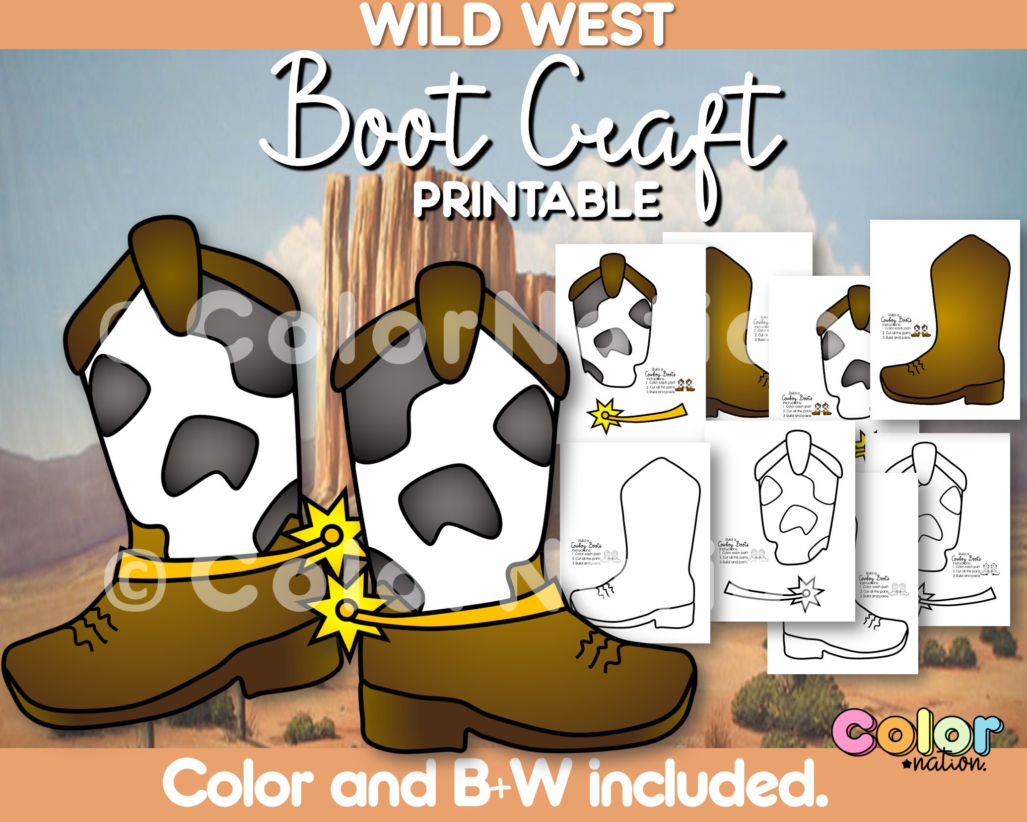 Cowboy Boots Craft | Wild West Activities | Western Craft - Etsy