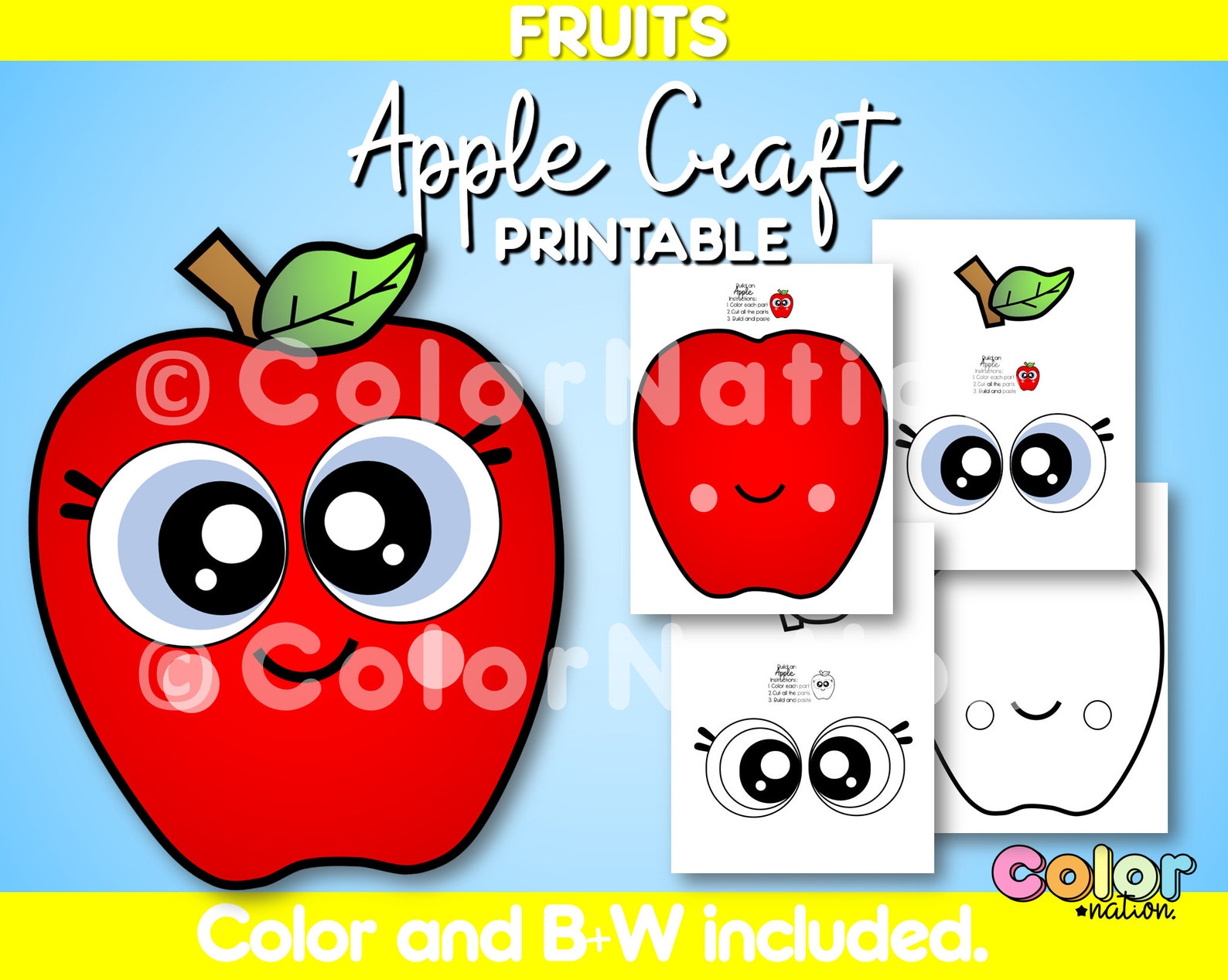 Apple Craft Printable: Food Groups Activity (PDF Download) - Etsy