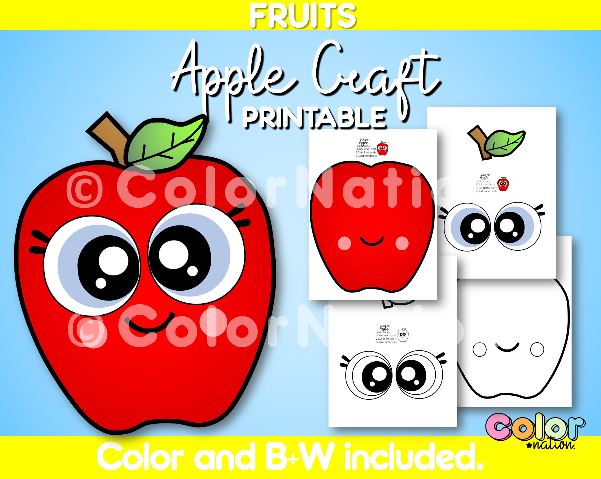 Apple Craft | Fruit Craft Activities | Food Groups | Summer Activities ...