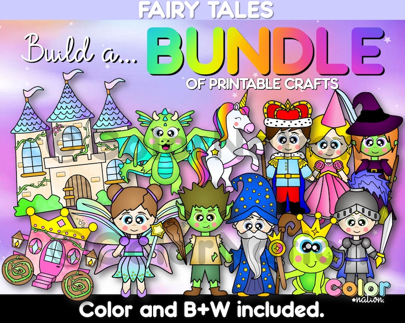 Fairy Tale Crafts BUNDLE - Storytelling Activities - Castle, Dragon ...