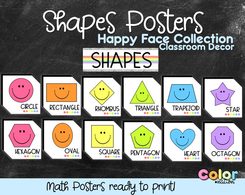 Shapes Posters | Shapes Flash Cards, | Classroom Decor | Bulletin Board ...