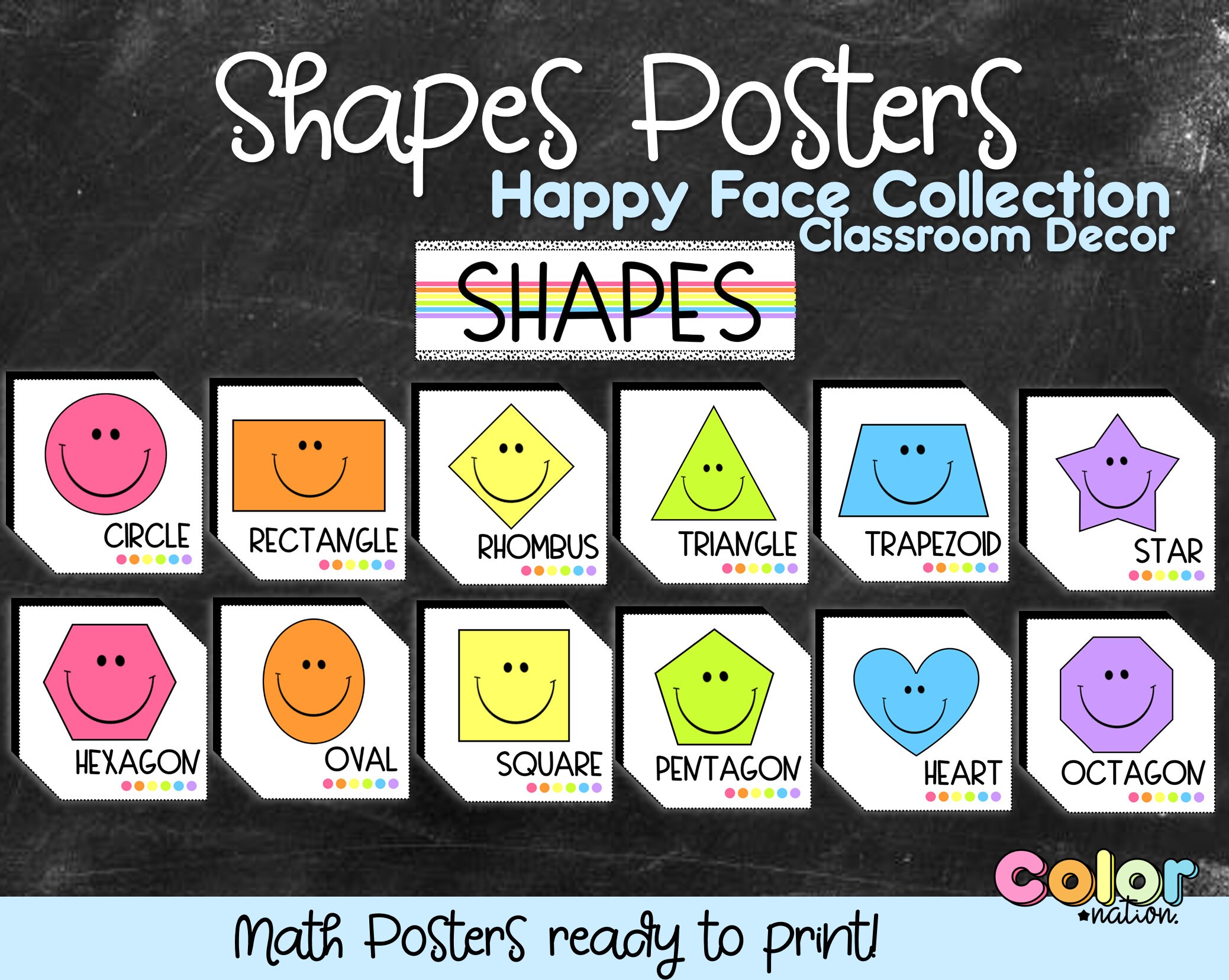 Shapes Posters | Shapes Flash Cards, | Classroom Decor | Bulletin Board ...
