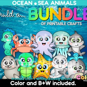 Ocean Animals BUNDLE of Printable Crafts - Uncer the Sea, Seahorse ...