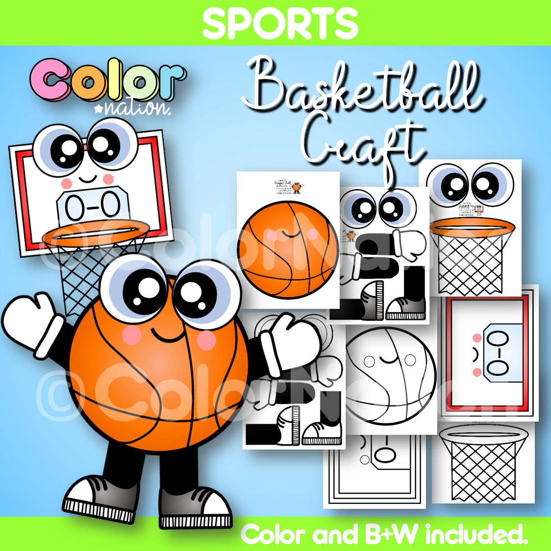 Sports Craft Bundle | Ball Craft | Bulletin Board | Soccer, Basket ...