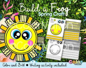 Build a Bee Printable Craft - Spring Coloring Pages - Easter Craft - Etsy