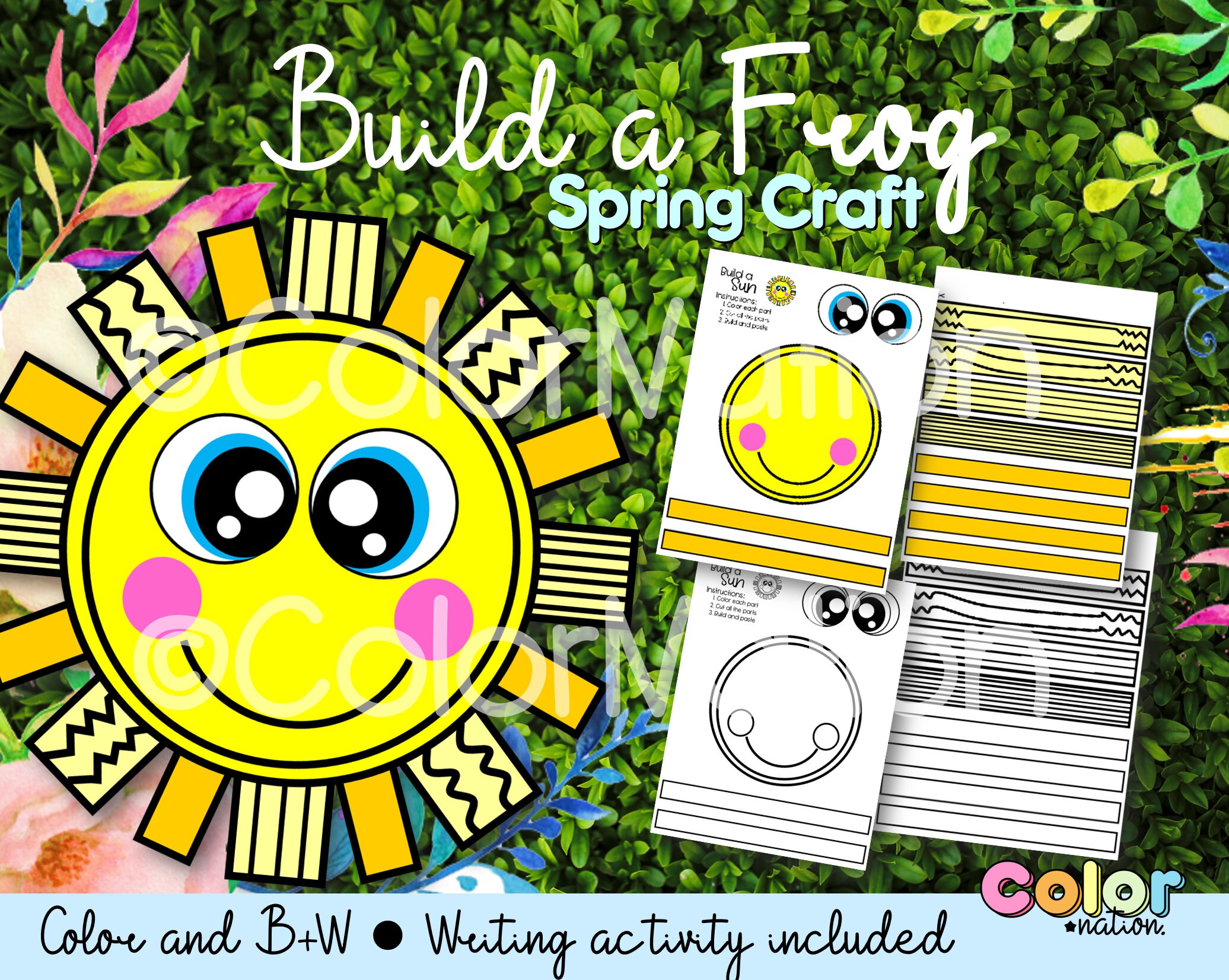 Build a Sun Printable Craft - Summer Coloring Pages - Spring Craft ...