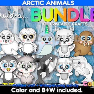 Arctic Animals BUNDLE of Printable Crafts -antartic Coloring, Harp Seal ...