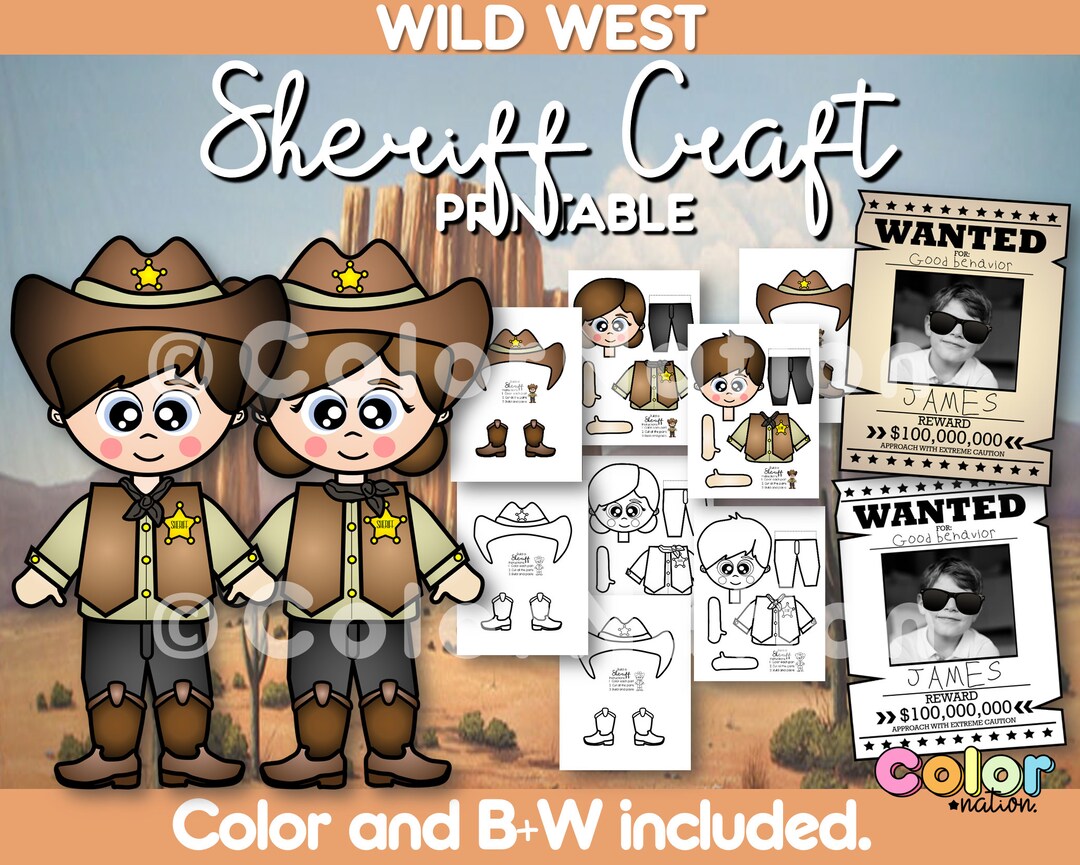 Sheriff Craft | Wild West Activities | Western Craft - Etsy