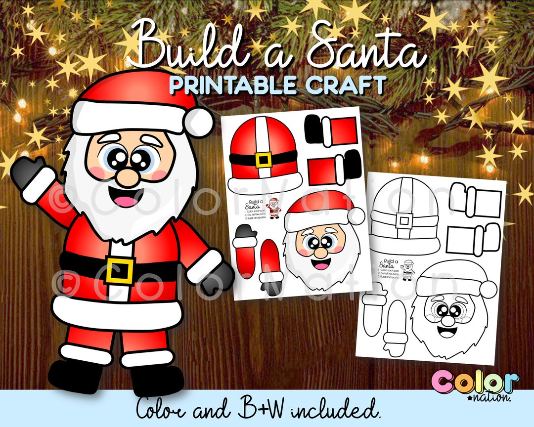 Build a Santa Claus Printable Craft, Christmas Activity, Chistmas Craft ...