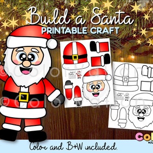 Build a Santa Claus Printable Craft, Christmas Activity, Chistmas Craft ...