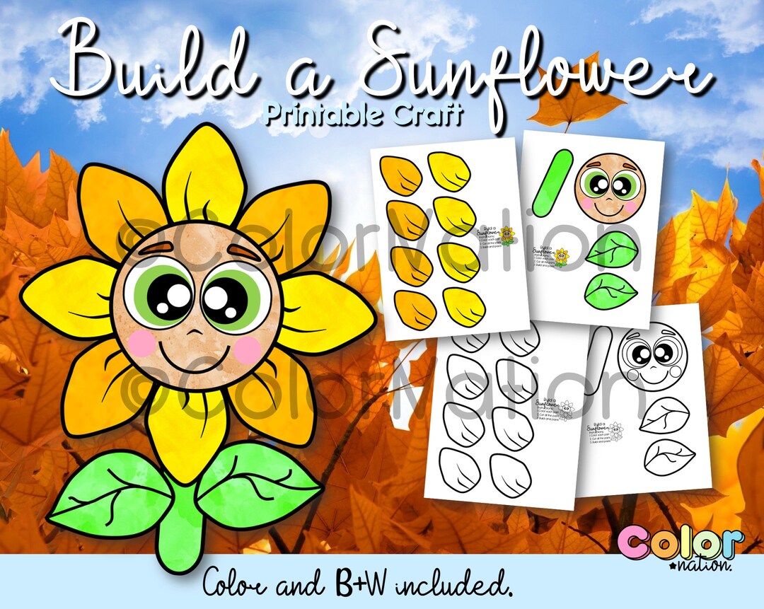 Build a Sunflower Craft - Fall Craft - Autumn Activity - Thanksgiving ...