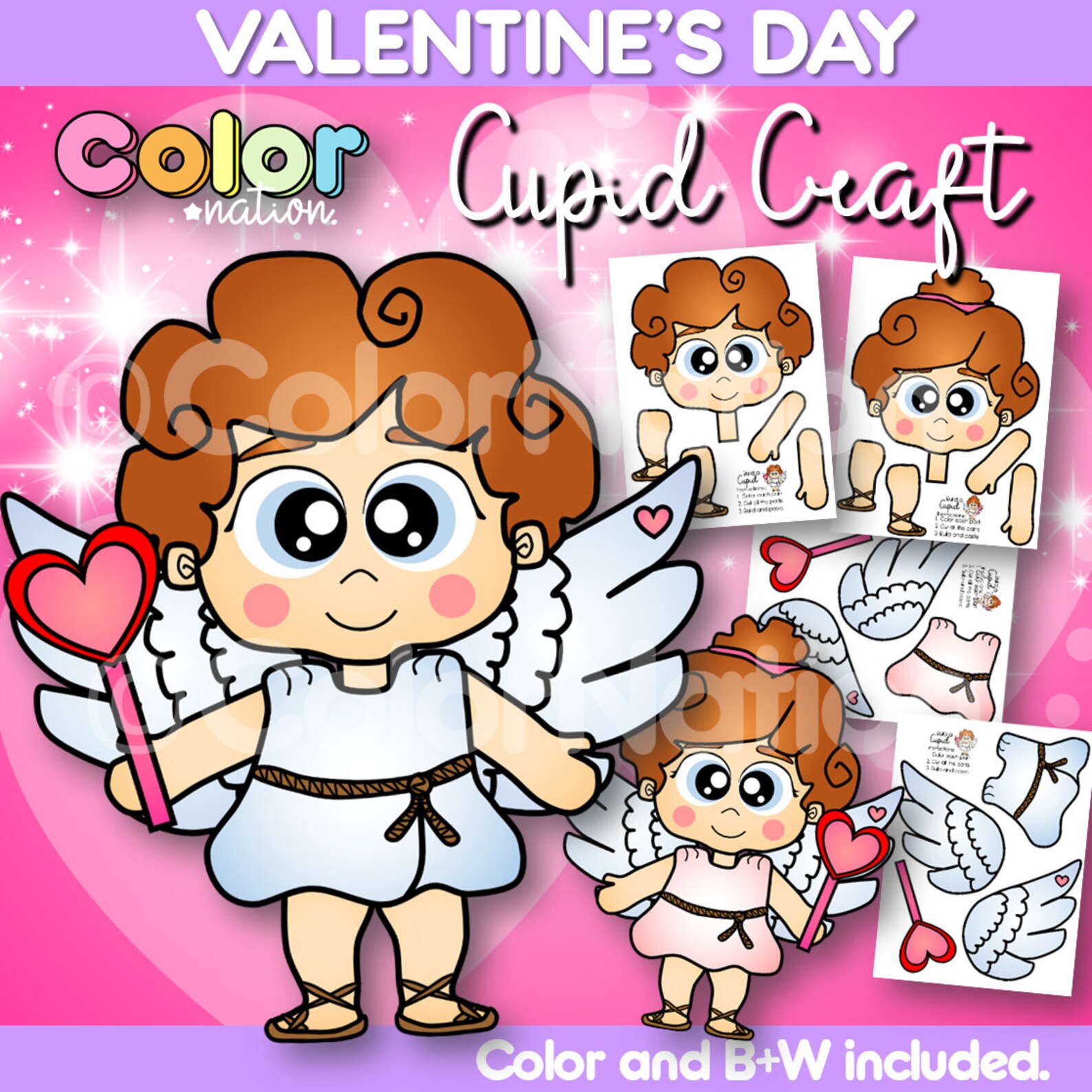 Valentine's Day Cupid Craft, February Activities, Bulletin Board ...