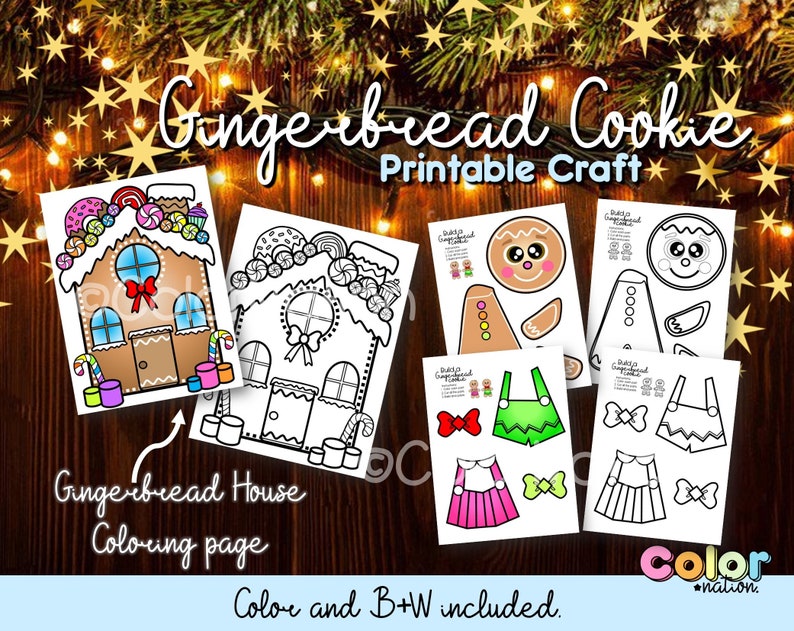 Build a Gingerbread Cookie Printable Craft, Christmas Activity ...