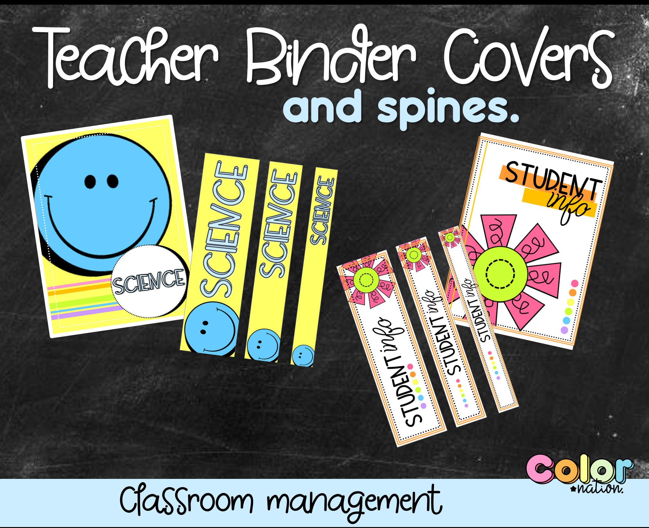 EDITABLE Teacher Binder Covers and Spines Classroom Management Teacher ...