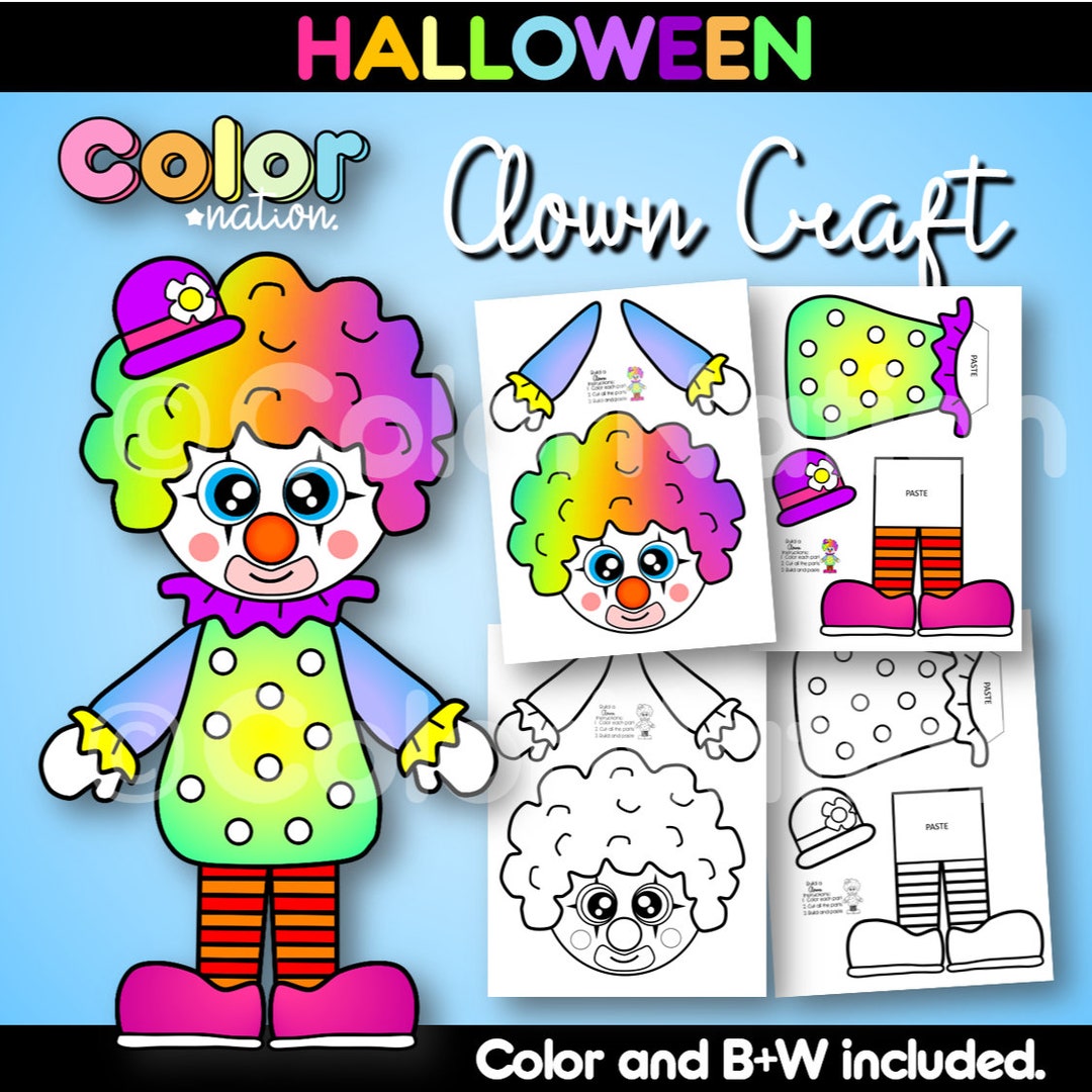 Clown Craft | Halloween Bulletin Board | October Kindergarten ...