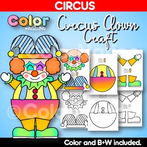 Circus Clown Craft Bulletin Board Circus Carnival Theme Kindergarten ...