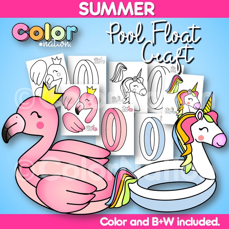 Pool Float Flamingo Summer Craft End of the Year Bulletin Board Back to ...
