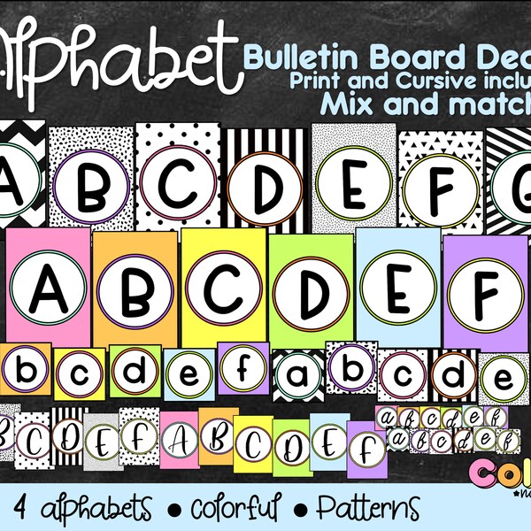 Cursive Alphabet Bulletin Board - Etsy