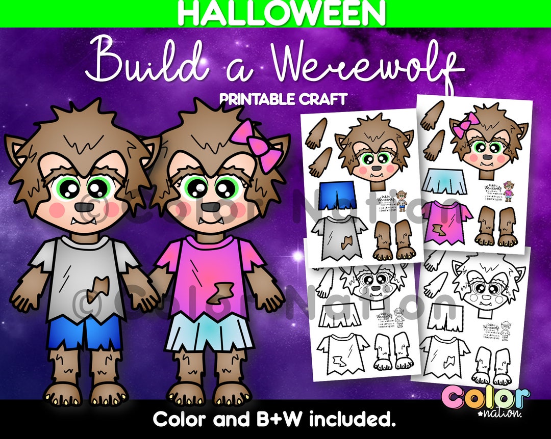 Build a Werewolf Printable Craft - Halloween Activities - October ...