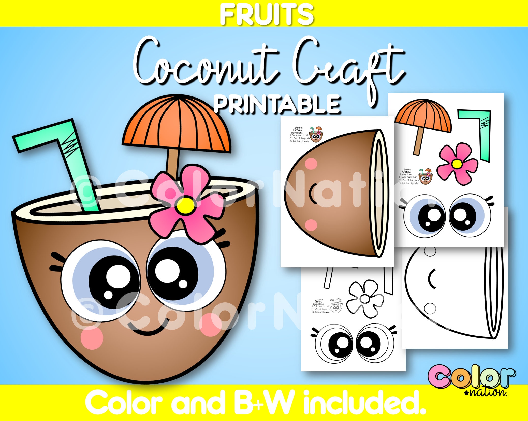 Coconut Craft Fruits Activities Food Groups Summer Activities Tropical ...