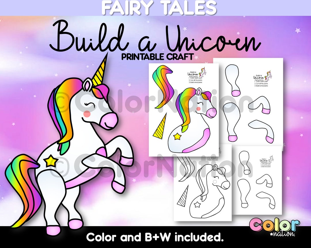Build a Unicorn Craft - Fairy Tale Activities - Storytelling Craft ...