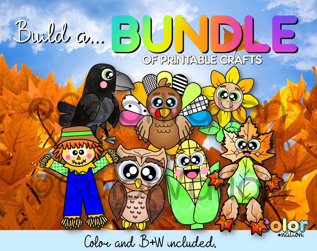 Fall Crafts Bundle – Printable Autumn Animals Activity (digital ...