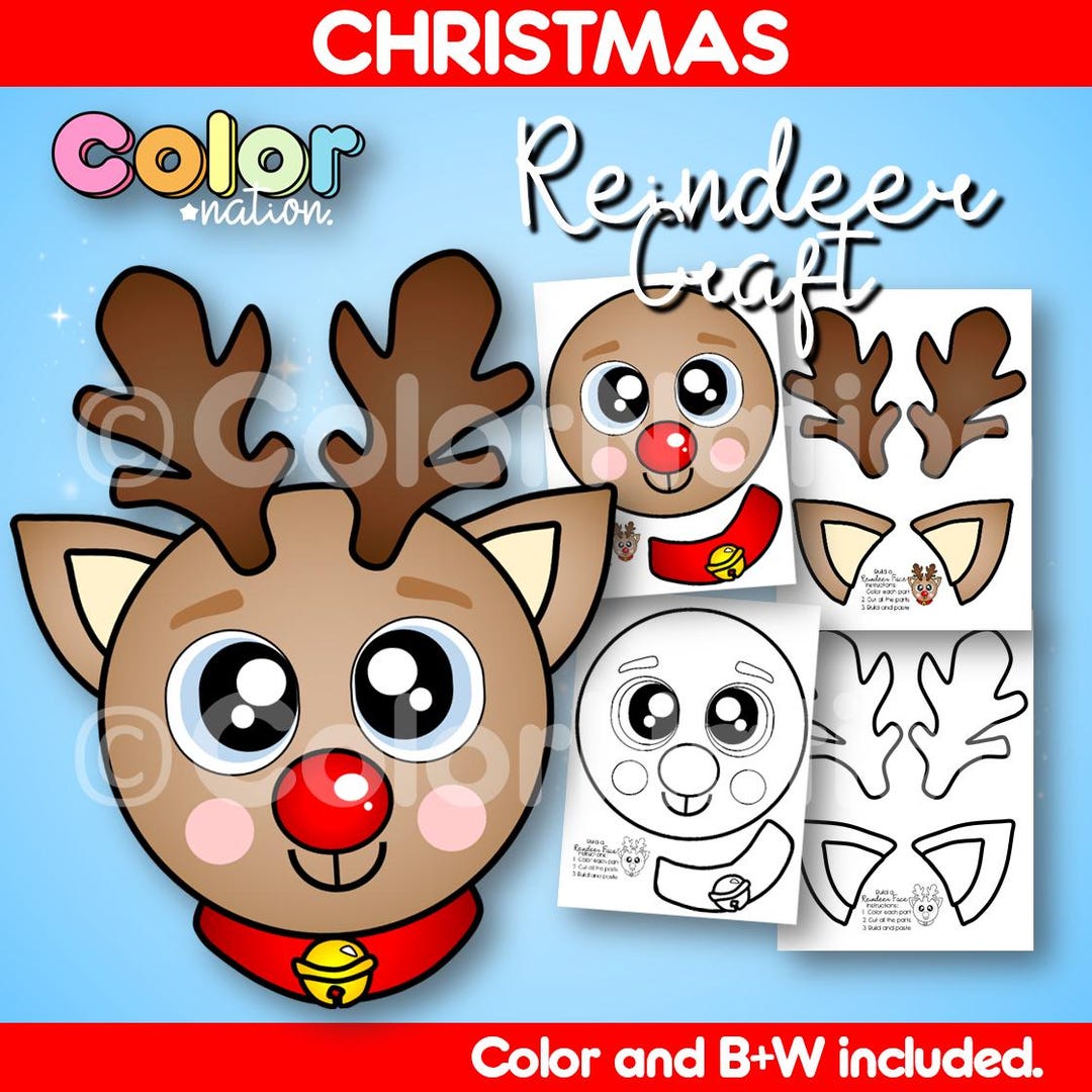Christmas Reindeer Face Mask Craft | Bulletin Board | December ...