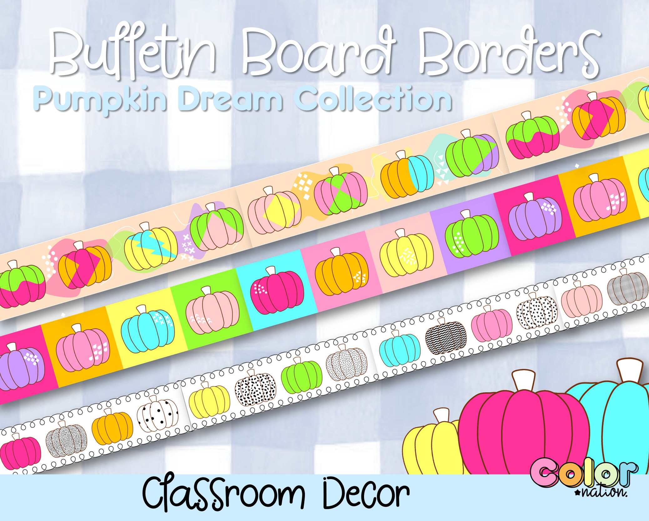 Printable Fall Classroom Borders, Halloween Bulletin Board Borders ...