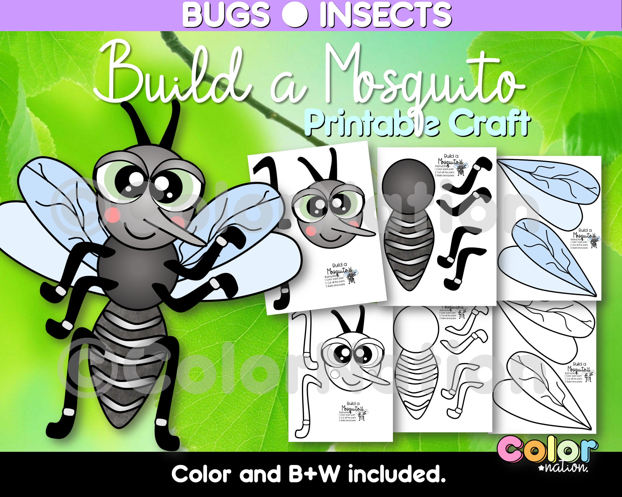 Build a Mosquito Craft - Bugs and Insects Activities - Spring Crafts - Etsy
