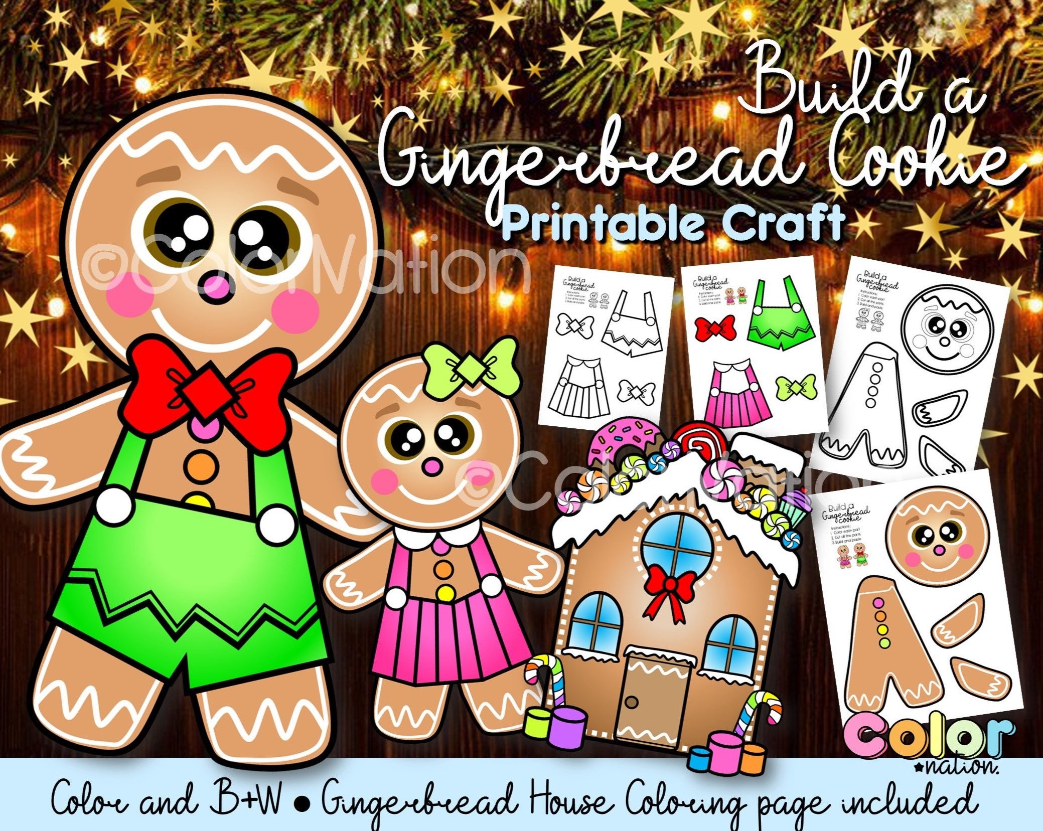 Christmas BUNDLE of Crafts - Coloring Pages - Winter Santa, Reindeer ...