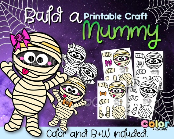 Build a Mummy Craft Halloween Printable Craft for Kids - Etsy