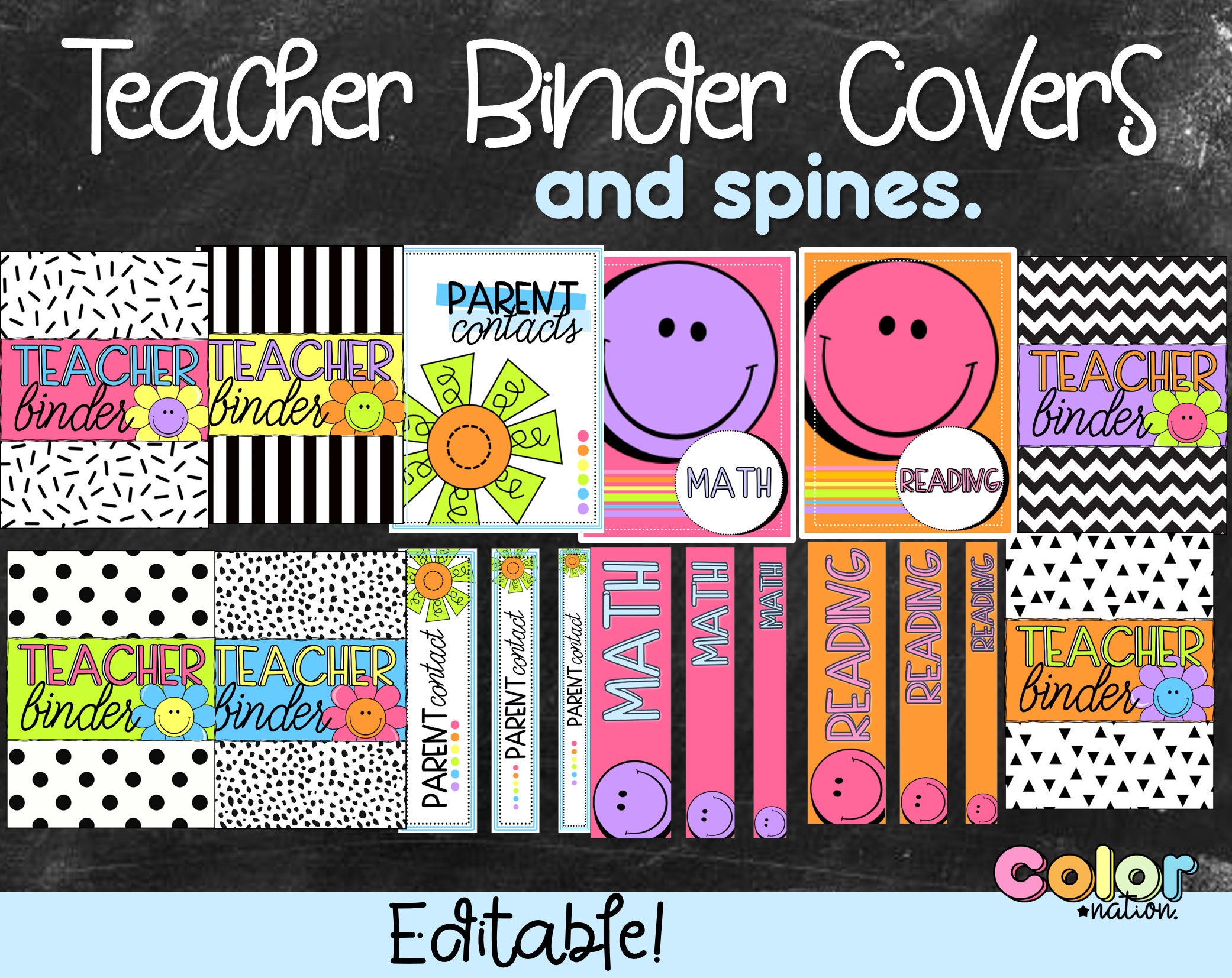 EDITABLE Teacher Binder Covers and Spines | Classroom Management ...